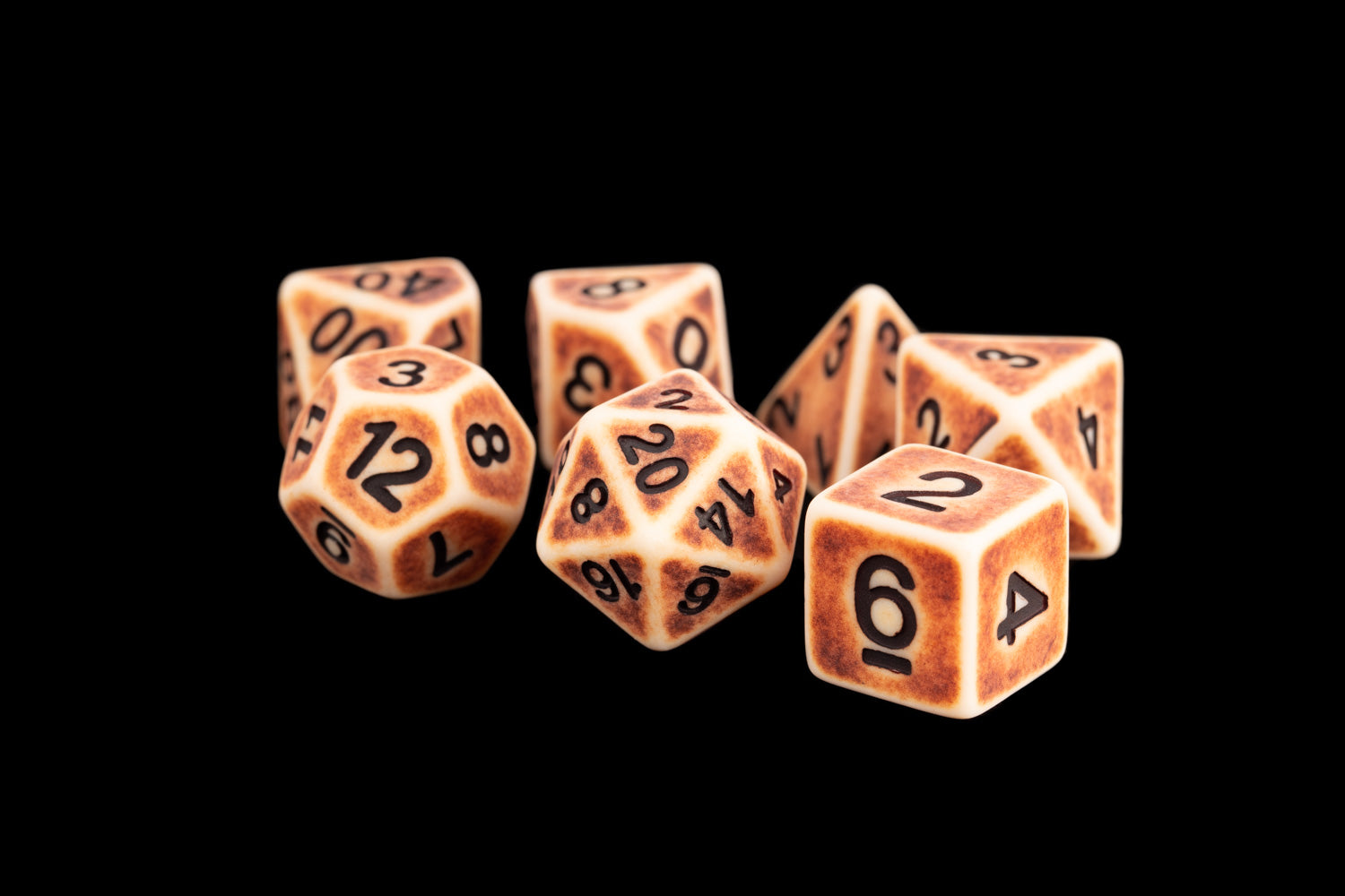 Ancient Brown 16mm Resin Poly Dice Set – FanRoll