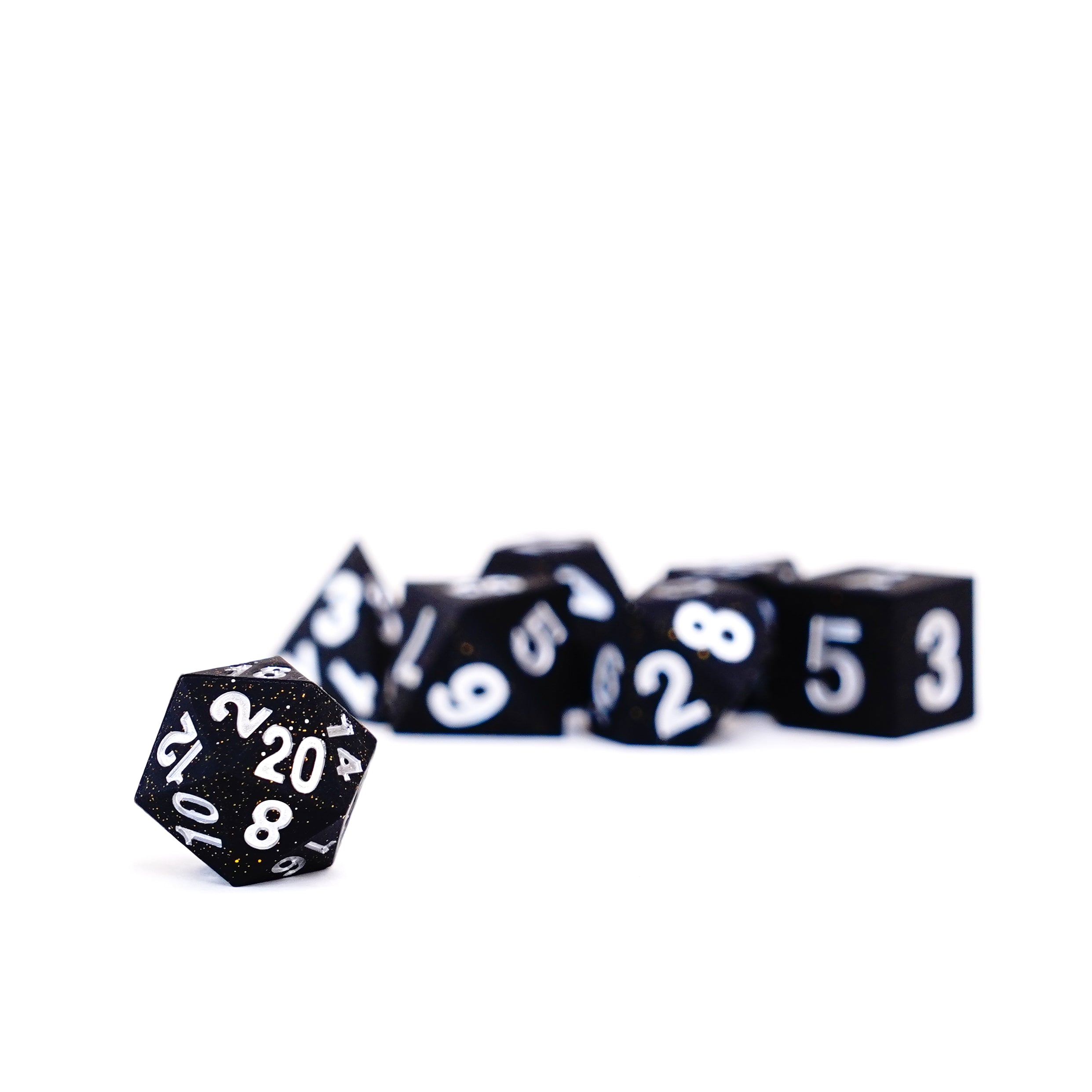 Sharp Edge Silicone Rubber Dice Set: Gold Scatter – FanRoll